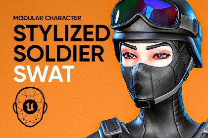 Stylized Female SWAT Soldier – Modular Character | Game Content Shopper ...