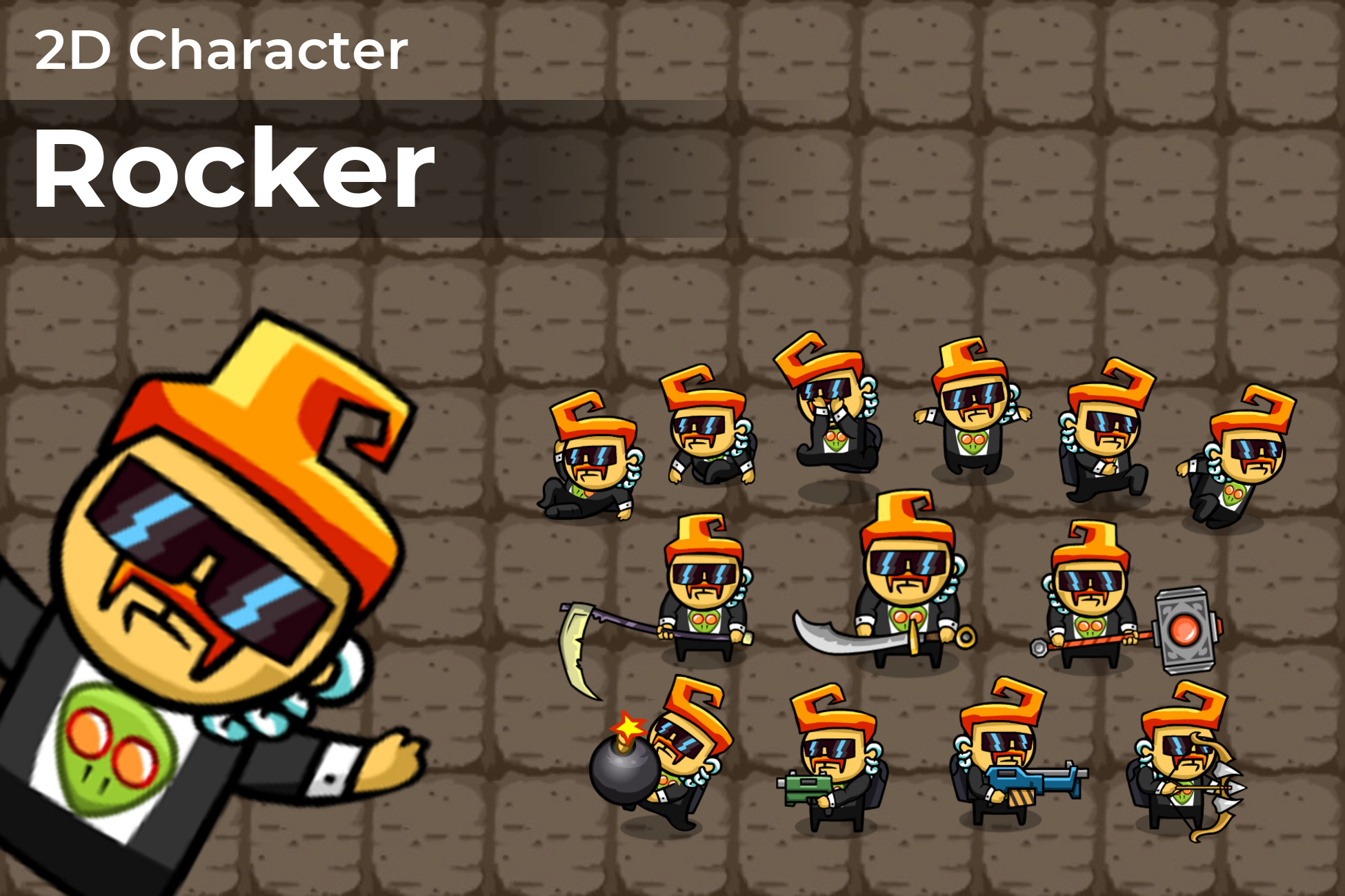 2D Character - Rocker | 2D Characters | Unity Asset Store