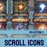 Scroll Icons - Collection 2 - 2D Pixel Magic and Spell Resources Bundle