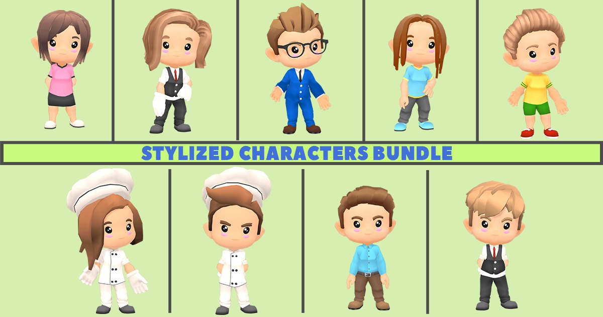 Royalty Restaurant Stylized Characters Bundle | 3D Characters | Unity ...