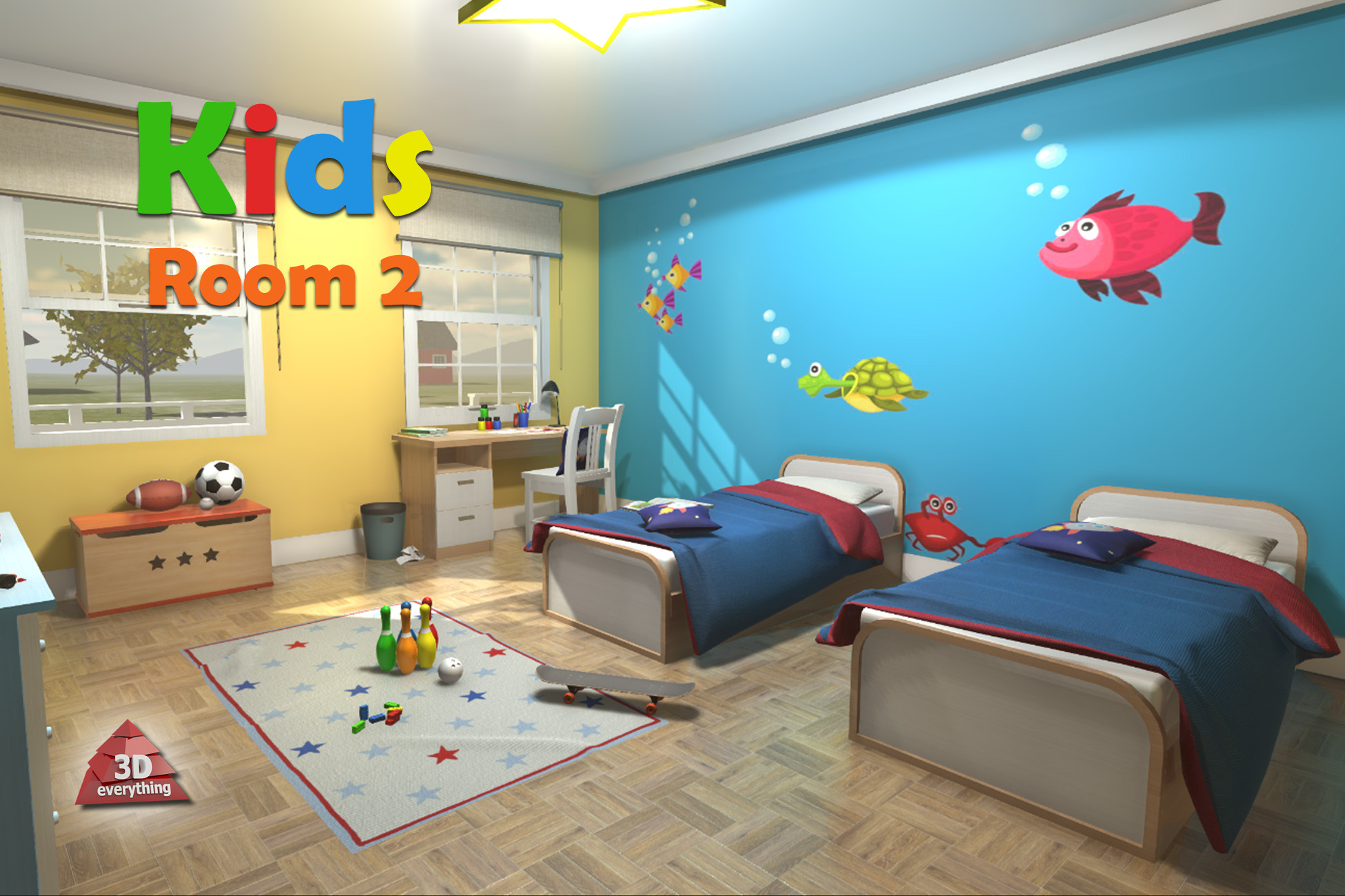 Kids Room 2 | 3D Interior | Unity Asset Store