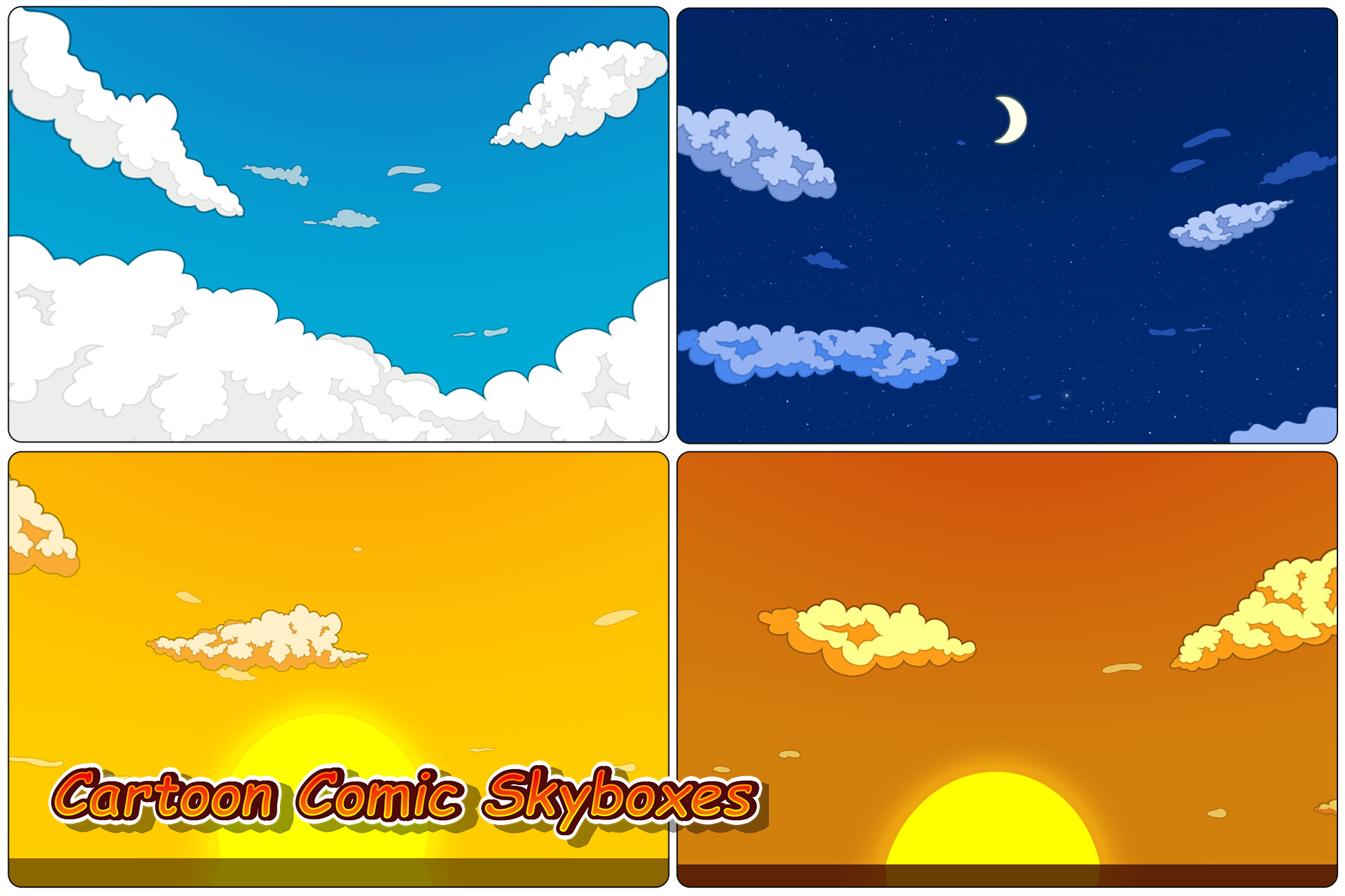 Cartoon Comic Skyboxes | 2D Sky | Unity Asset Store