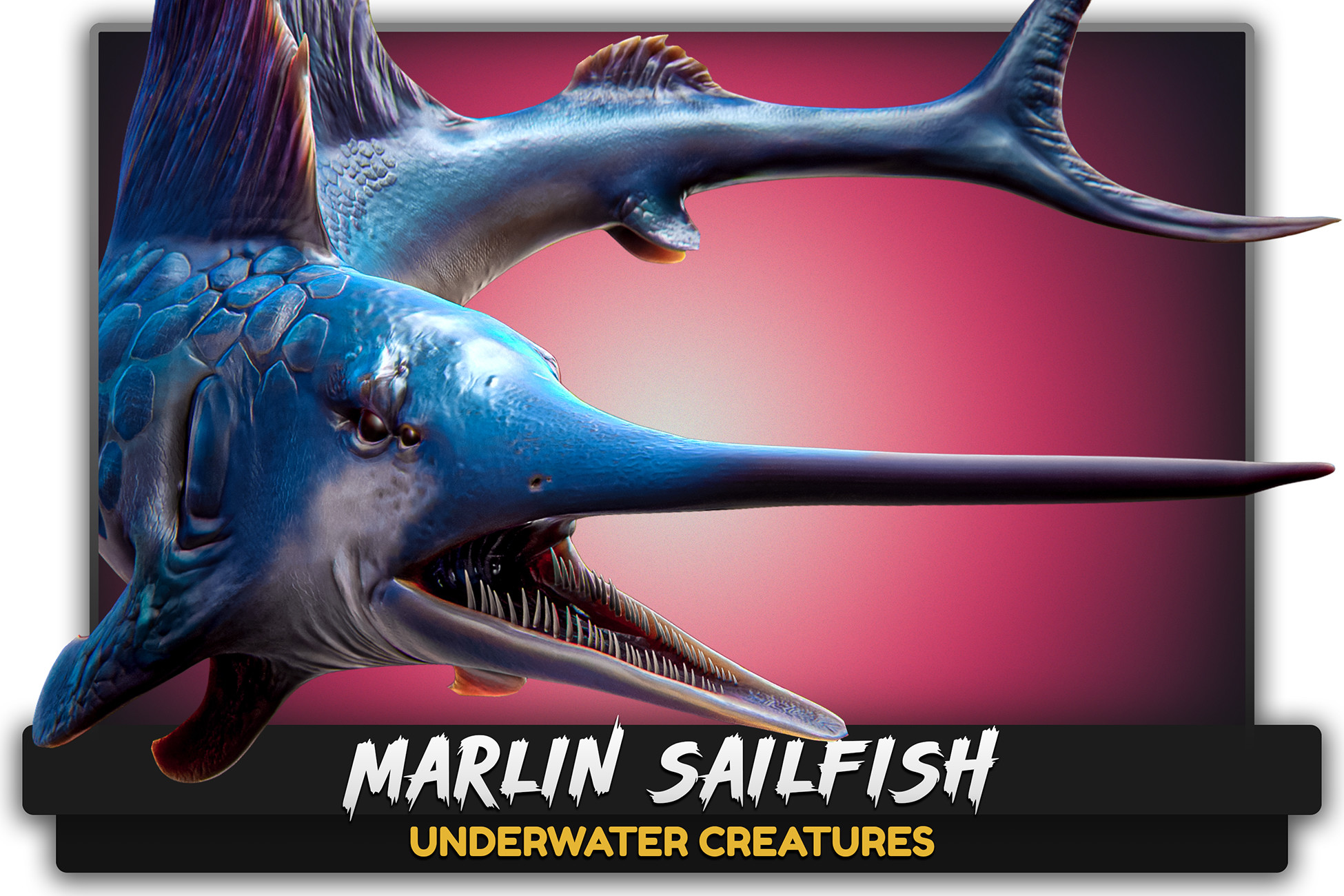 Fish low poly model / Marlin Sailfish lowpoly fish / ocean horror ...
