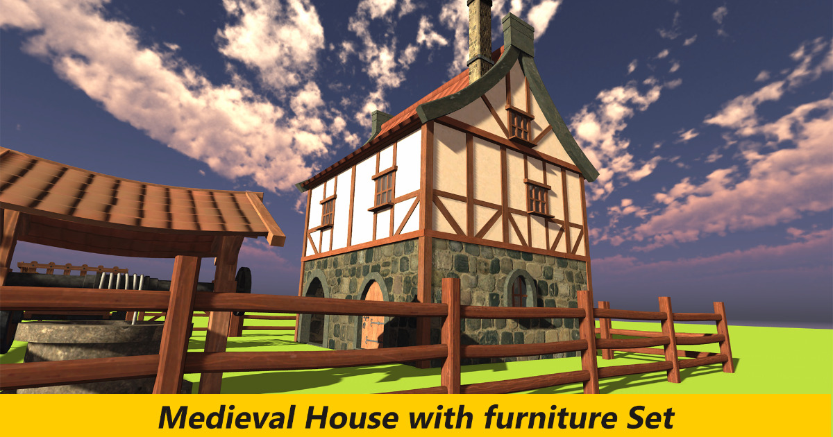 Medieval House with Furniture Collection | 3D Props | Unity Asset Store