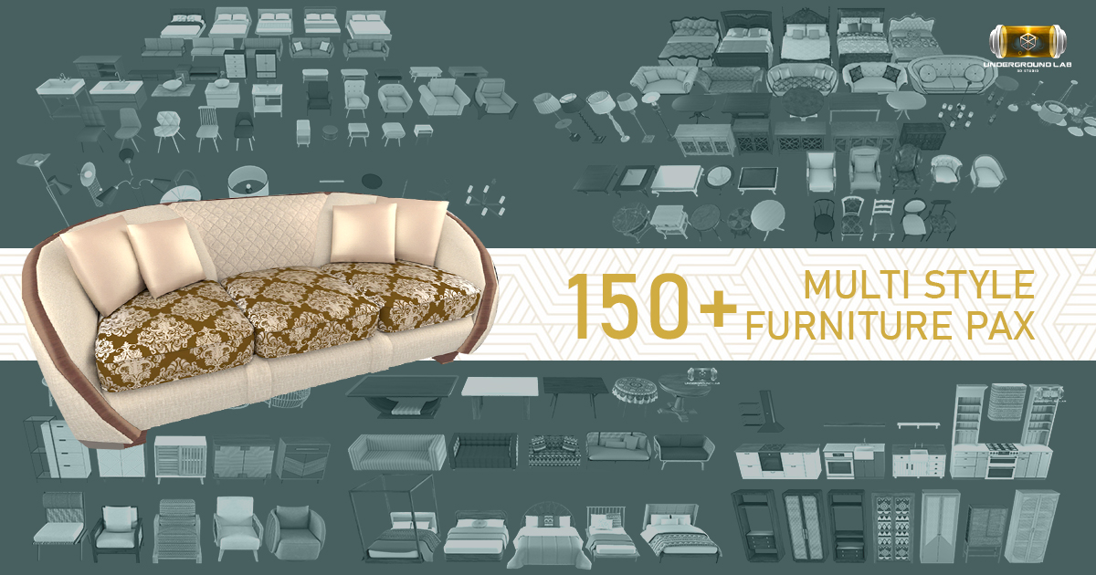 150+ Multi-Style Furniture Pack | 3D Furniture | Unity Asset Store