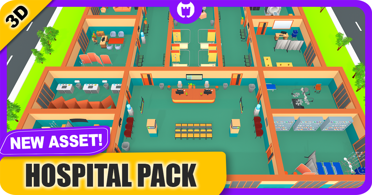 Hospital Pack - Low Poly 3D Asset from Trifles | 3D Industrial | Unity ...