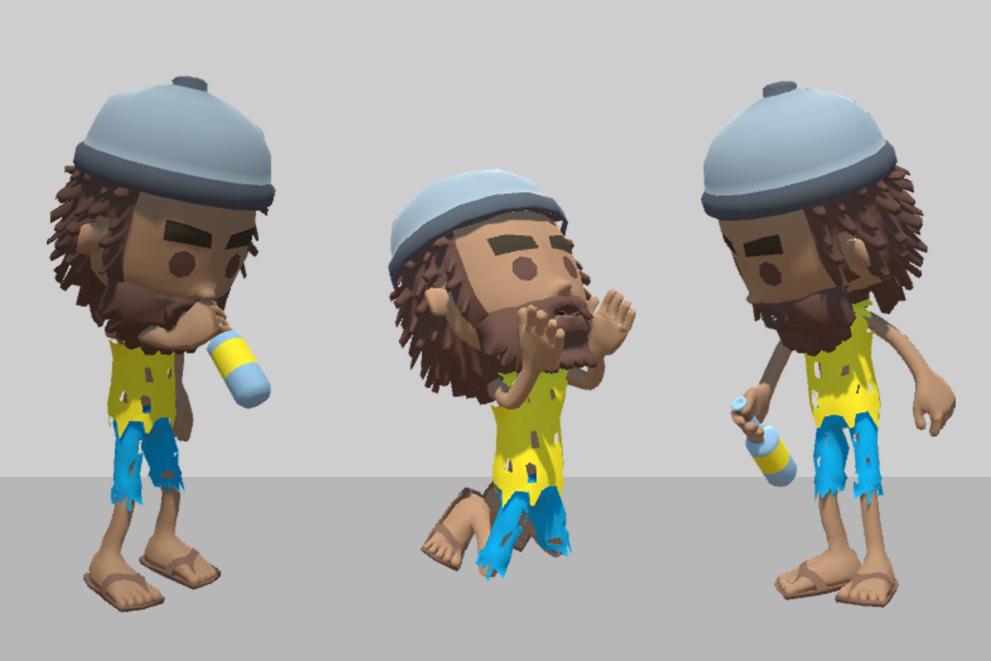 3D Character #041 - Homeless Male - Animated - Low Poly - FBX | 3D ...