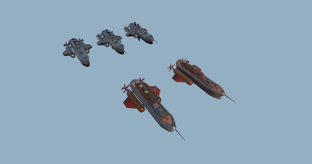 Dieselpunk Airship: Corvette | 3D Air | Unity Asset Store