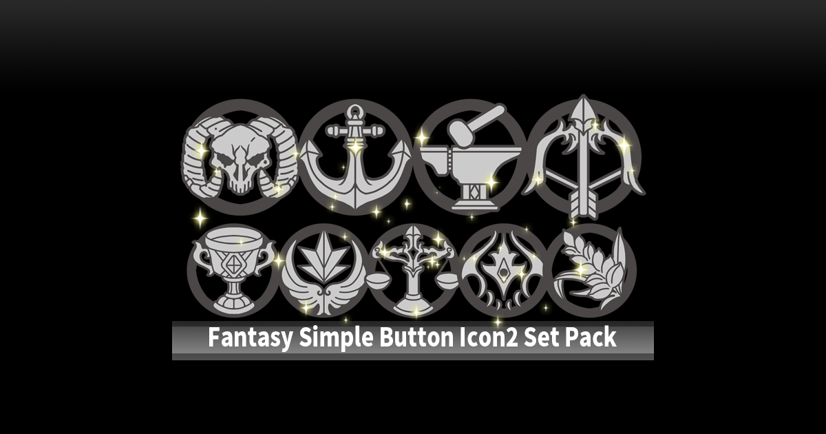 Fantasy Simple Button Icon2 Set Pack | 2D Icons | Unity Asset Store