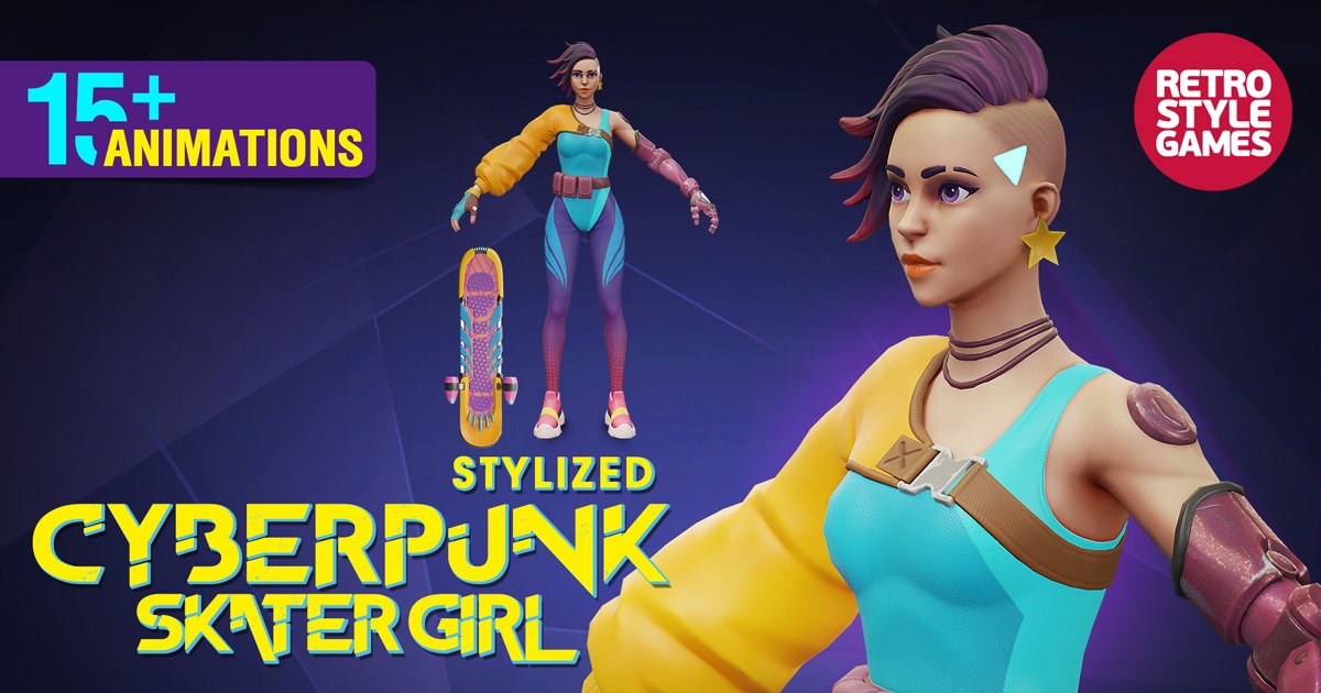 Stylized Cyberpunk 3D Animated Female Character | 3D Characters | Unity ... Stylized Cyberpunk 3D Animated Female Character | 3D Characters | Unity ...