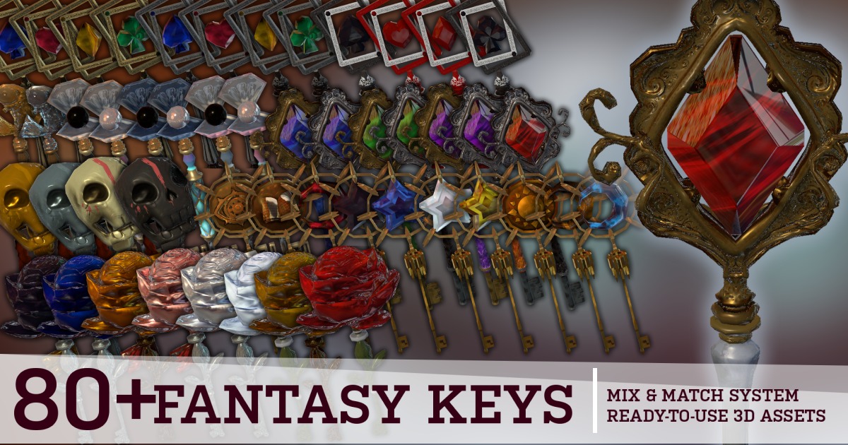 Mystic Dungeon Keys | 3D 道具 | Unity Asset Store