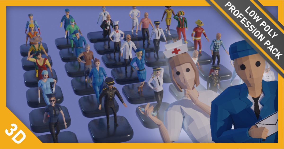 Low Poly Professions Character Pack | 3D Humanoids | Unity Asset Store