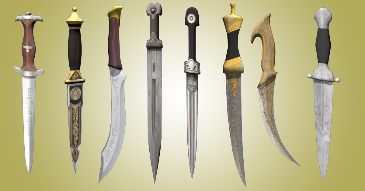 Realistic set of daggers | 3D Weapons | Unity Asset Store