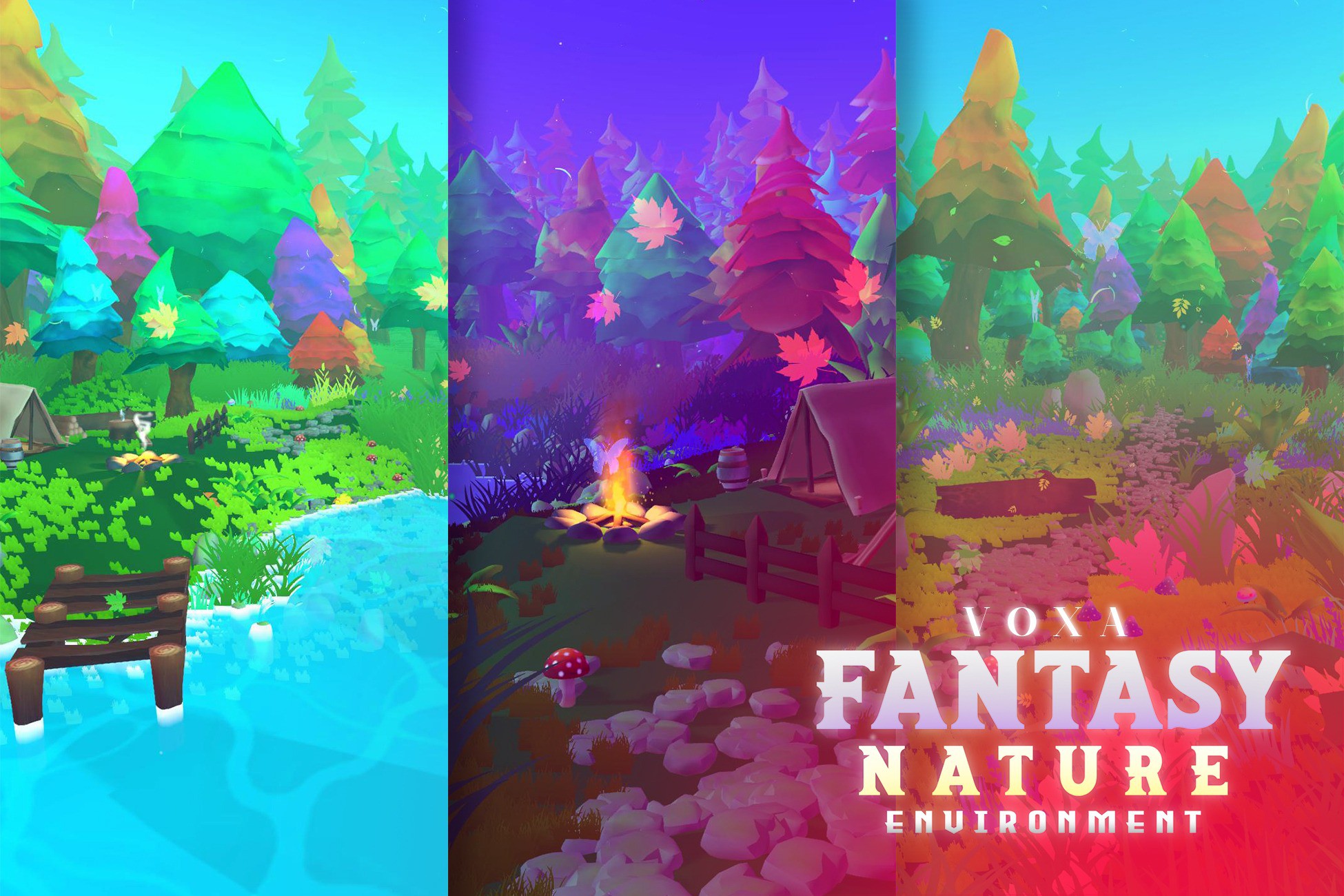 Voxa Low Poly Fantasy Environment Pack | 3D Fantasy | Unity Asset Store