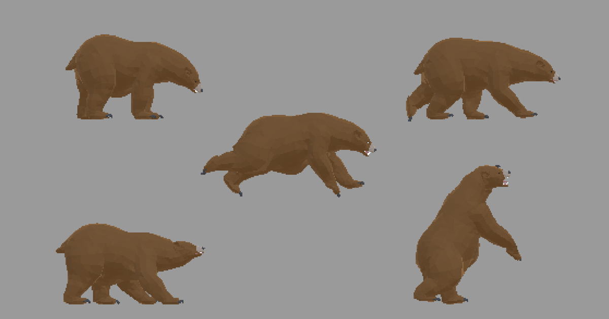Pixel Art: Animated Bear | 2D Characters | Unity Asset Store