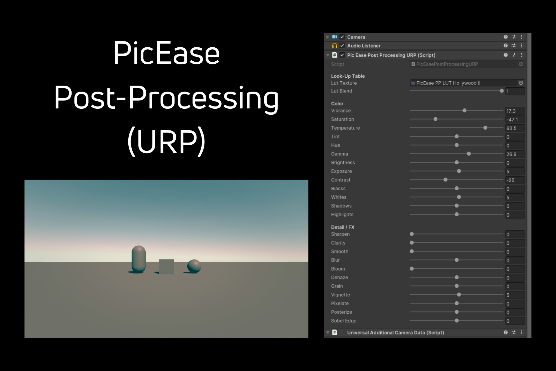PicEase Post Processing (URP) | カメラエフェクト | Unity Asset Store