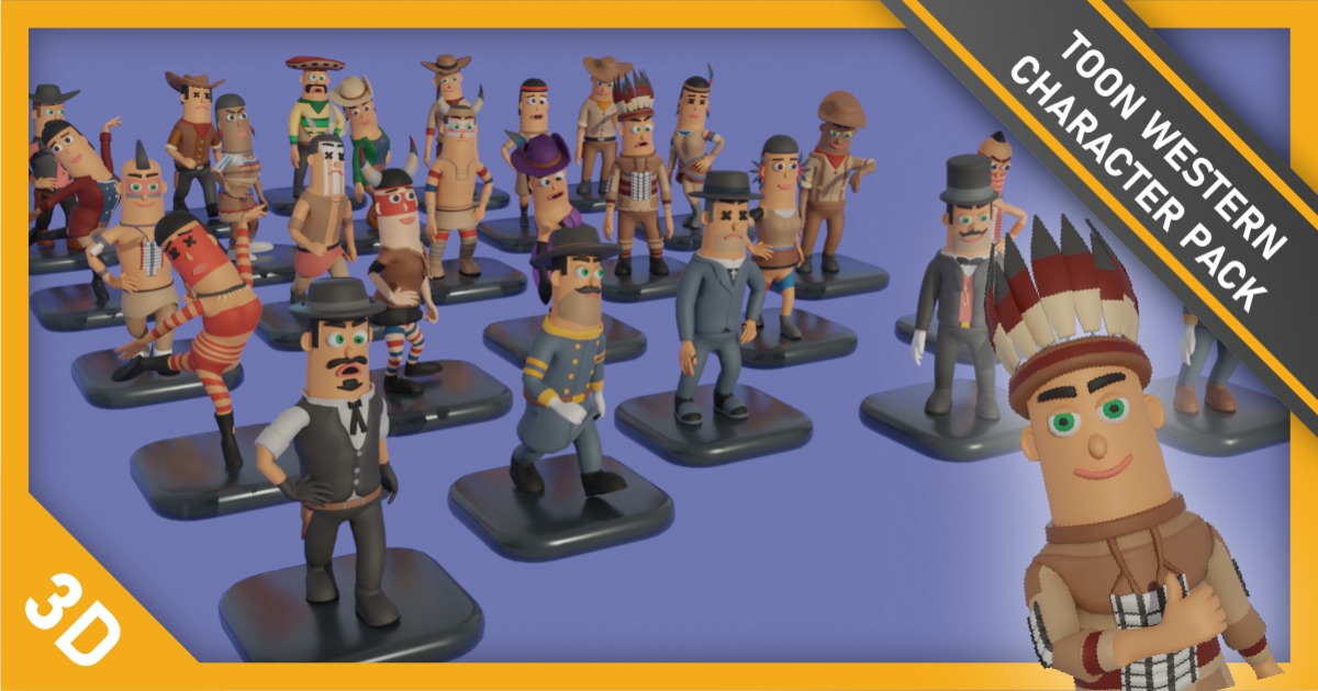 Toon Western Character Pack | 3D Humanoids | Unity Asset Store
