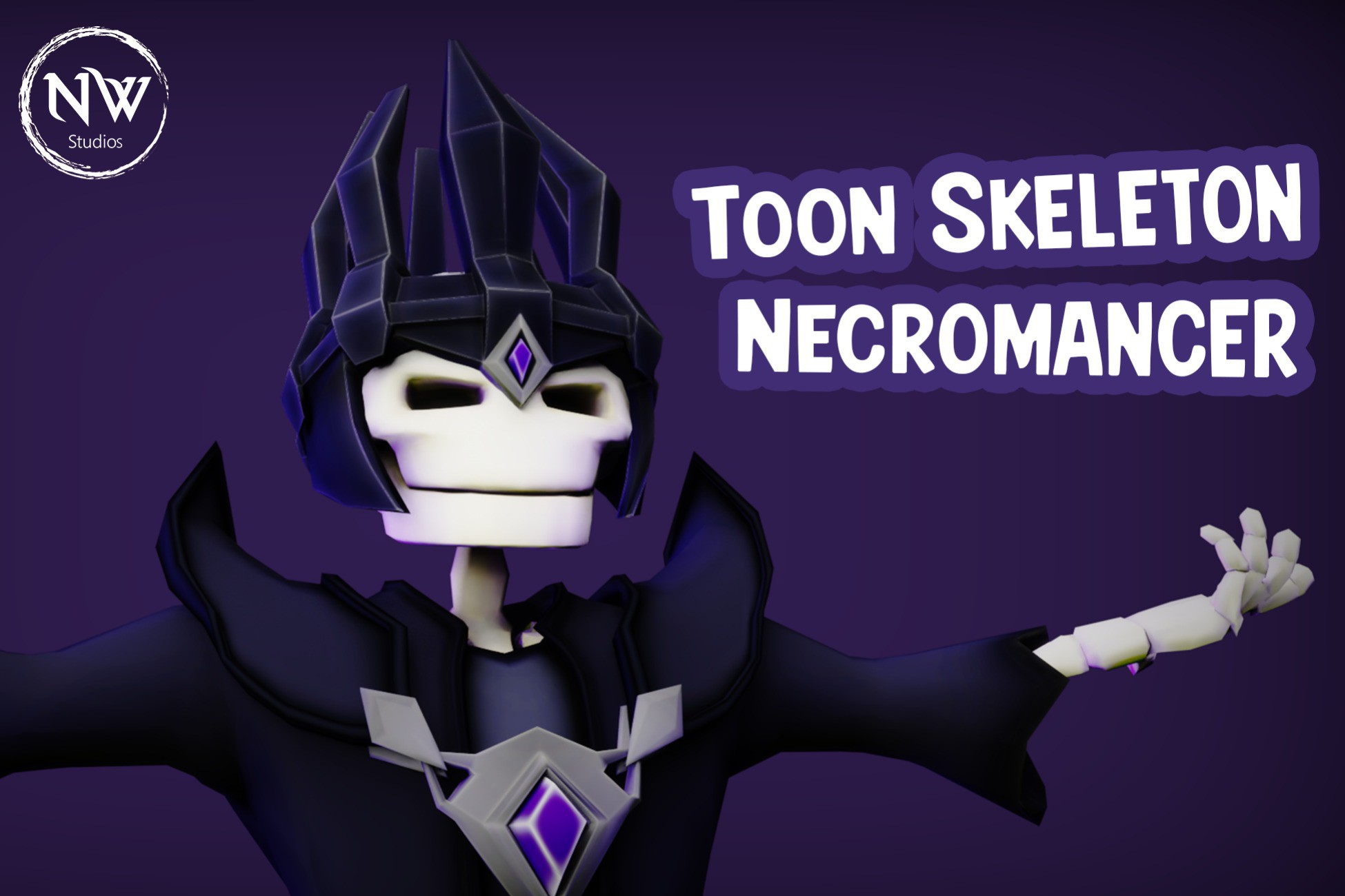 Toon Skeleton Necromancer: From Skeleton Army Pack | Characters | Unity ...