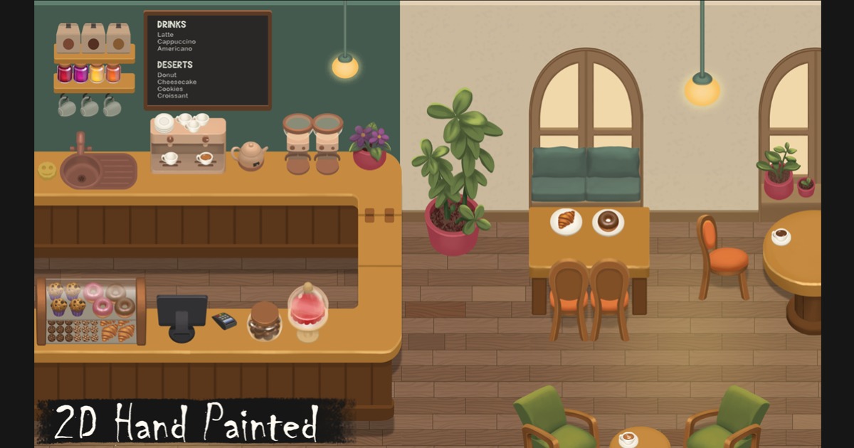 Hand-Painted 2D Cozy Cafe Asset Pack | 2D Environments | Unity Asset Store