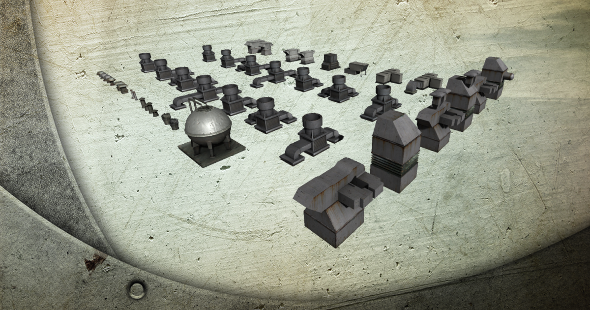 Mobile Rooftop Ventilation Systems | 3D Industrial | Unity Asset Store