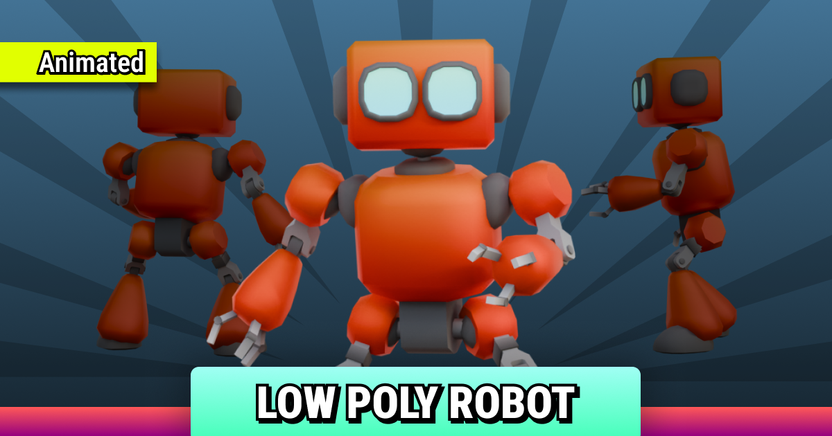 Animated Low Poly Robot Free - Stylized Sci-Fi Character | 3D Robots ...