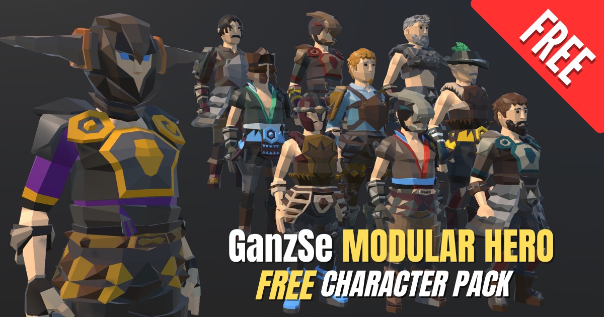 GanzSe FREE Low Poly Modular Character | Characters | Unity Asset Store