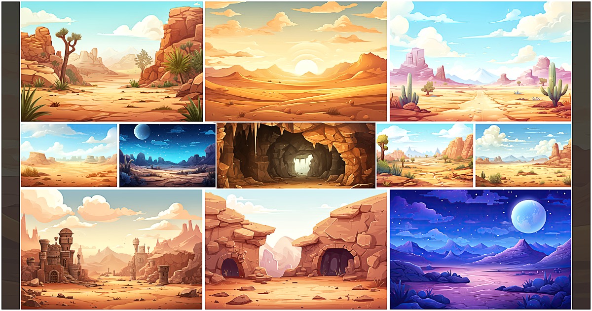 BACKGROUND - Stylized Desert 2 | 2D Environments | Unity Asset Store