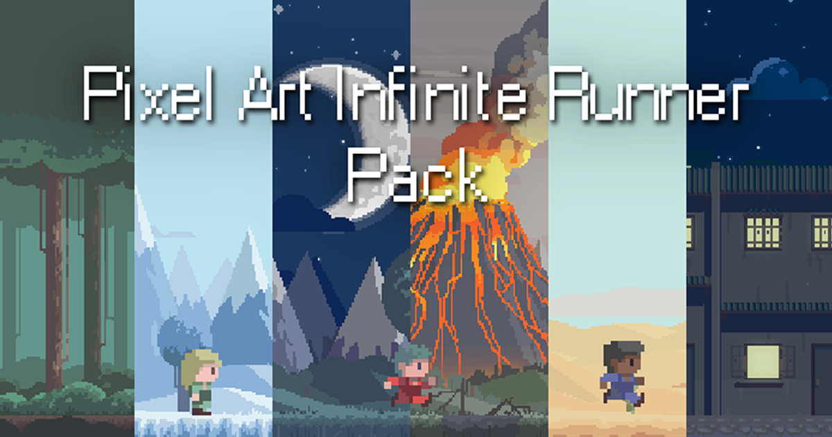 Pixel Art Infinite Runner Pack | 2D Textures & Materials | Unity Asset ...