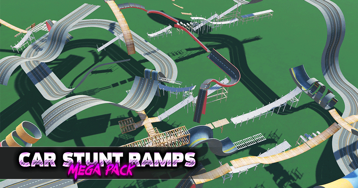 Car Stunt Ramps Mega Pack | 3D Roadways | Unity Asset Store