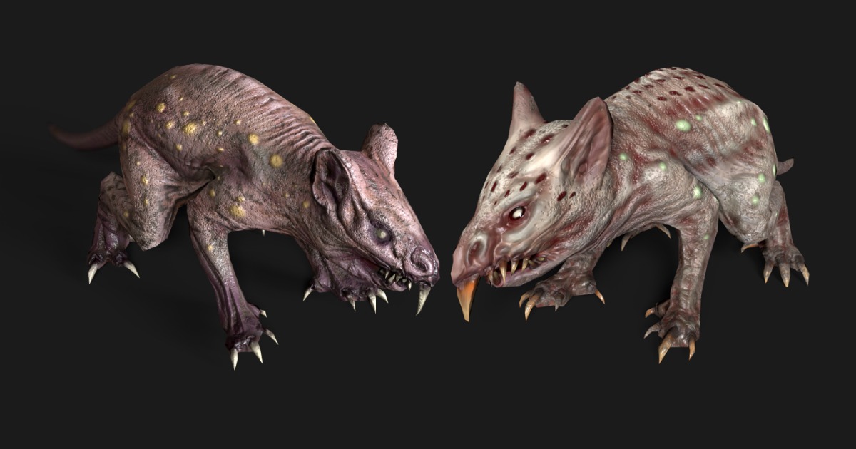 Corrupted Rat Collection | 3D Creatures | Unity Asset Store