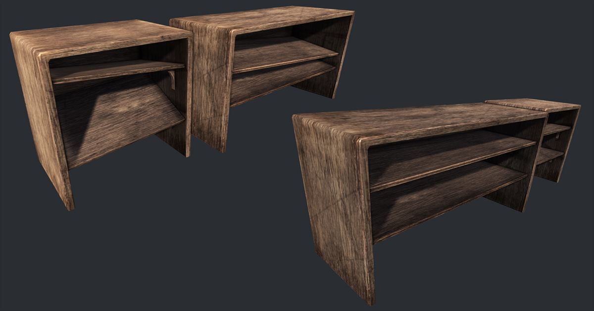Old Wooden Bookcases | 3D Furniture | Unity Asset Store