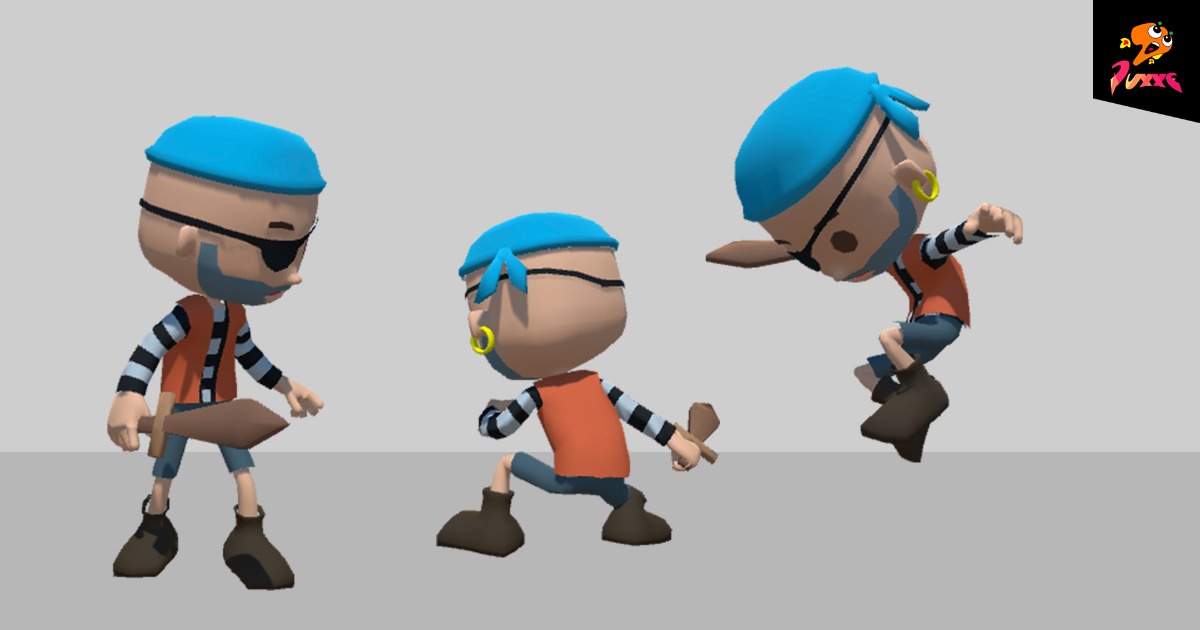 3D Character #029 - Sea Man - Animated - Low Poly - FBX | 3D Characters ...