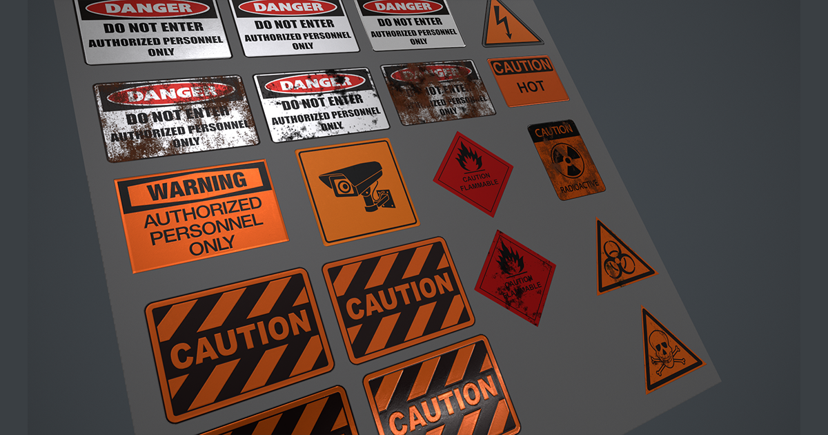 Sign Decals Volume I | 2D Textures & Materials | Unity Asset Store