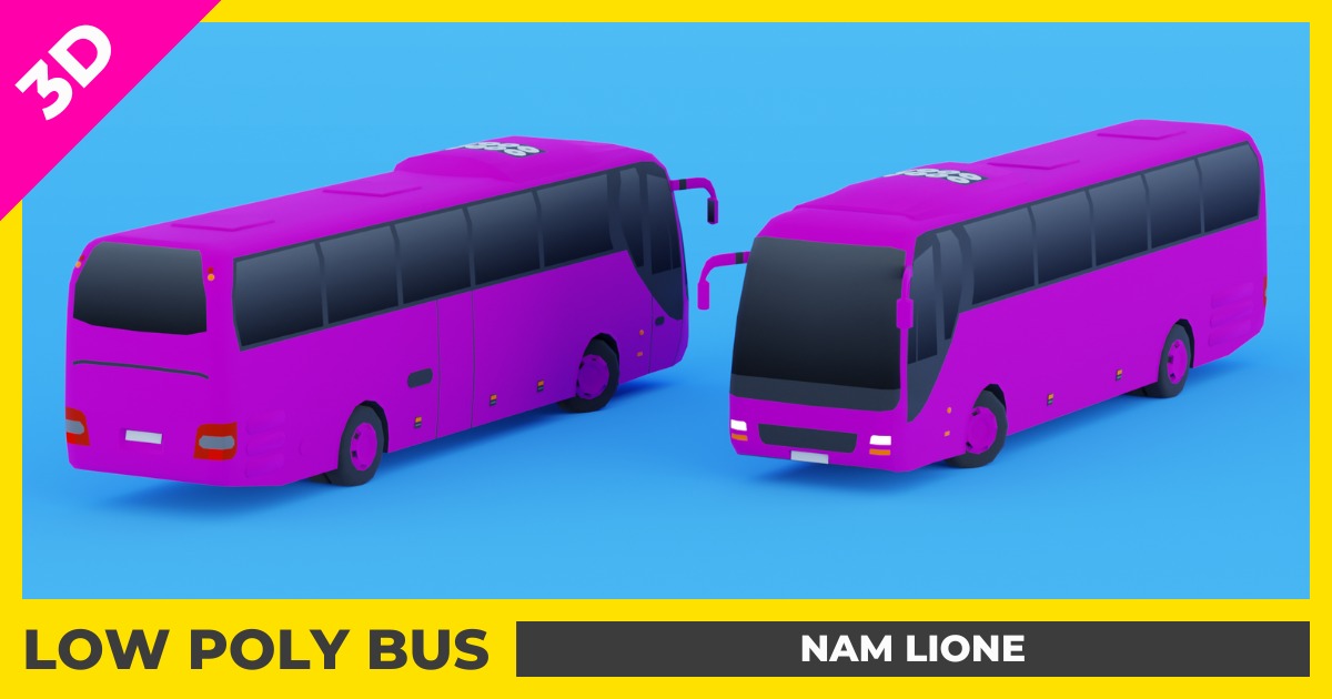 Low Poly Bus - Nam Lione | 3D 지상 | Unity Asset Store