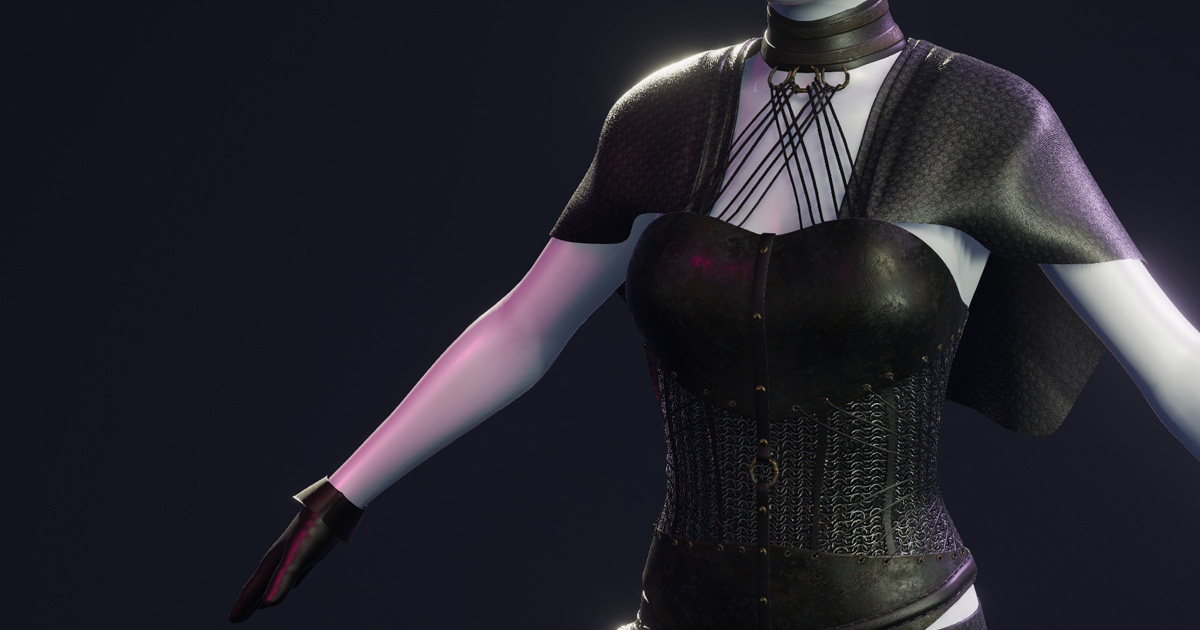 Blackdawn Outfit Female from Tafi | 3D Clothing | Unity Asset Store