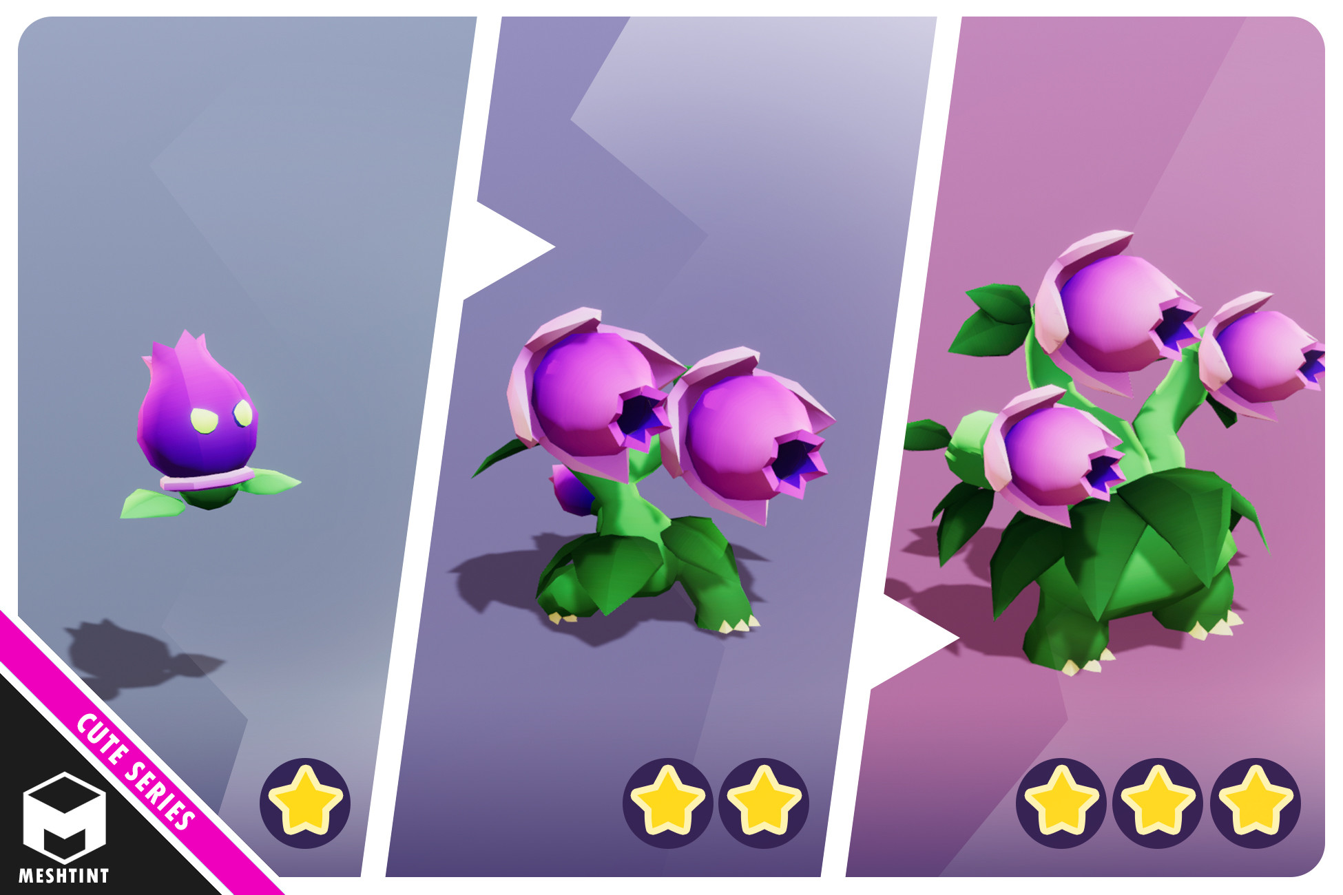 Bud Bloom Blossom Evolution Pack Cute Series | 3D Creatures | Unity ...
