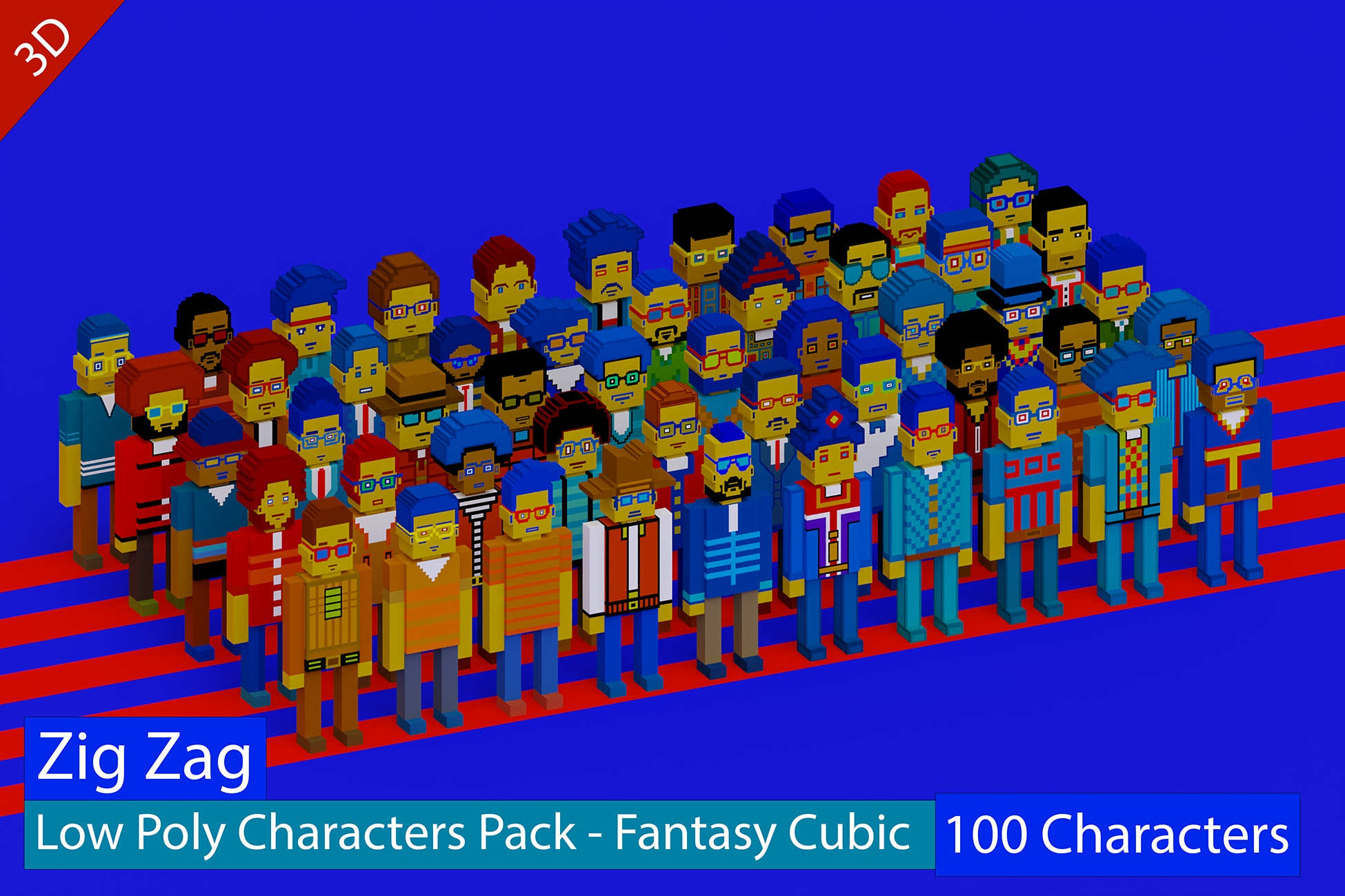 Low Poly Characters Pack - Fantasy Cubic | 3D Humanoids | Unity Asset Store