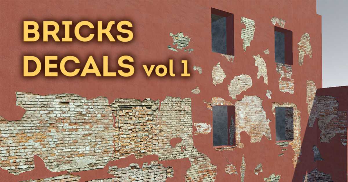 Bricks Decals Vol 1 | 2D Textures & Materials | Unity Asset Store