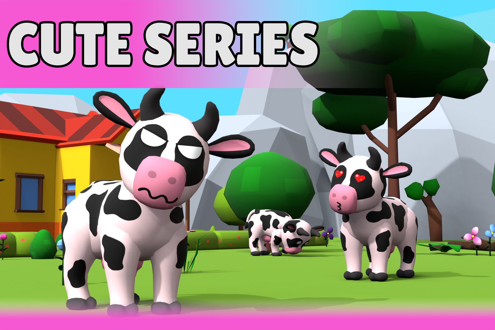 Cute low poly Cow | 3D Animals | Unity Asset Store