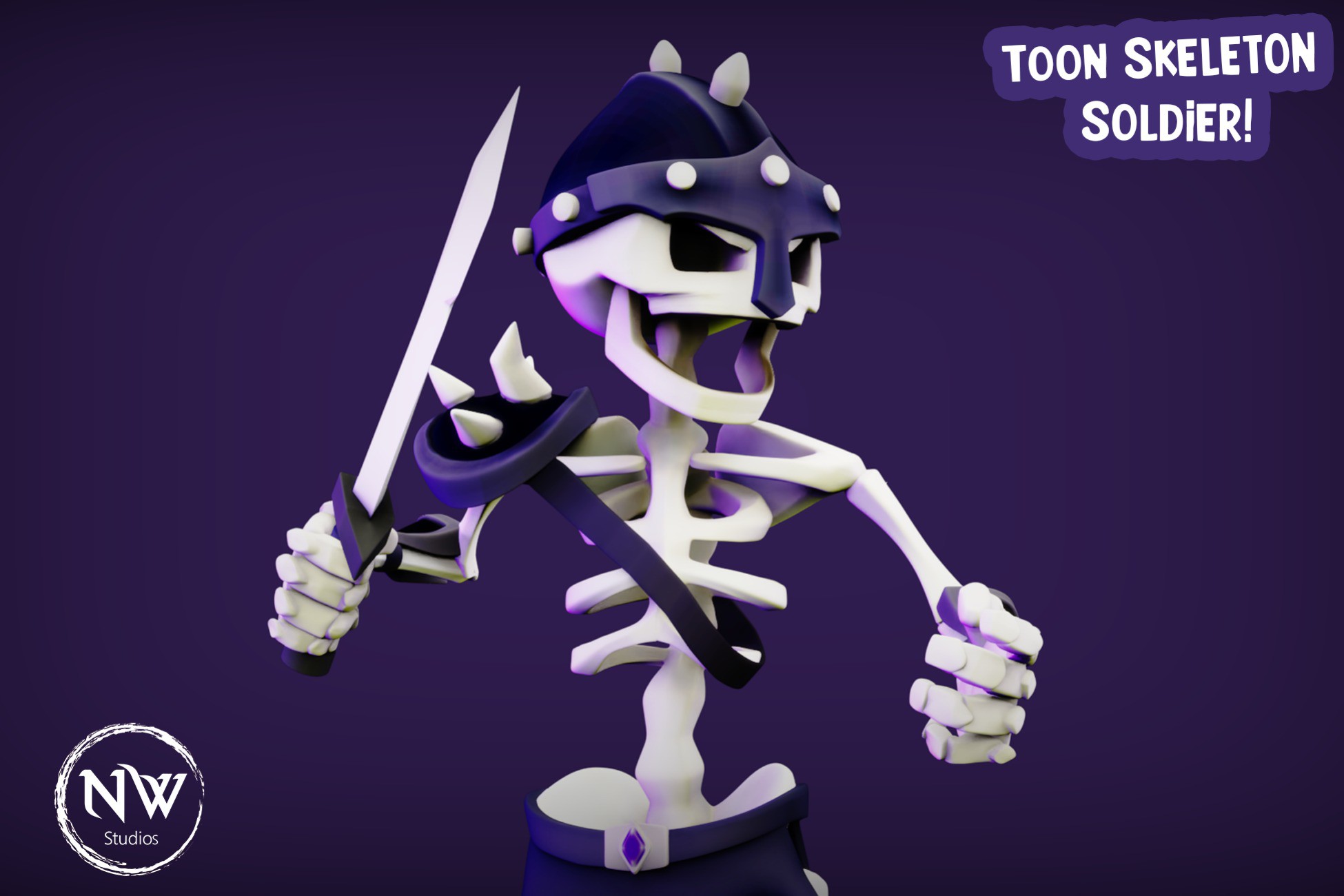 Toon Skeleton Soldier: From Skeleton Army Pack | Characters | Unity ...