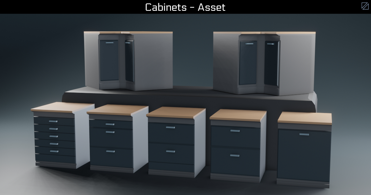 Kitchen Cabinets - Low Poly | 3D Interior | Unity Asset Store