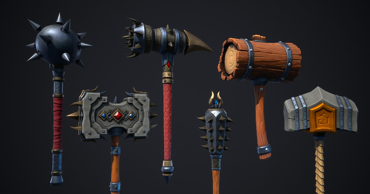 Stylized Fantasy Weapons - Hammers | 3D 무기 | Unity Asset Store