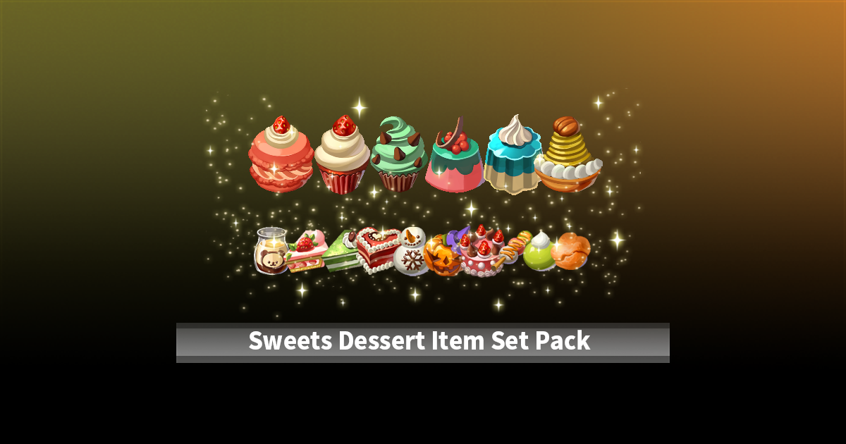 Sweets Dessert Item Set Pack | 2D Icons | Unity Asset Store