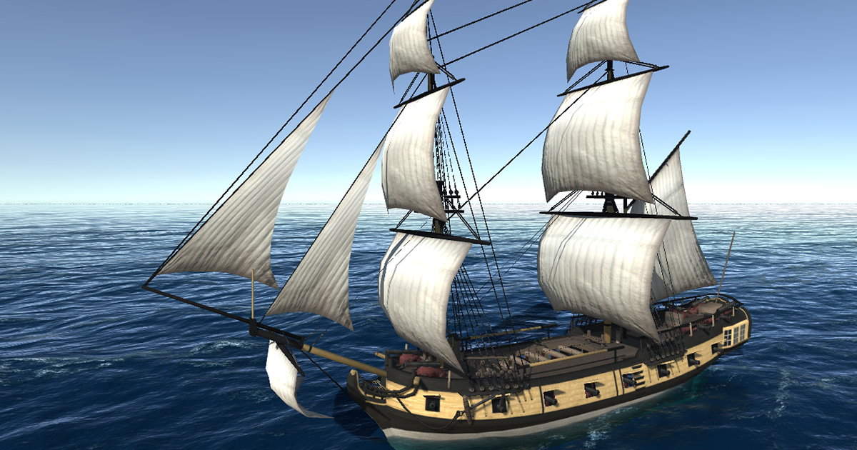 Low/Mid Poly Naval Snow (Brig) | 3D 해상 | Unity Asset Store