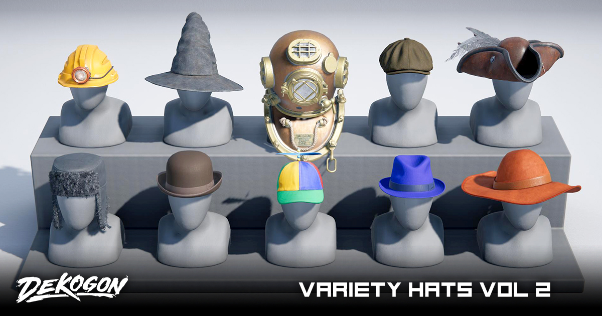 Variety Hats - VOL.2 | 3D Props | Unity Asset Store