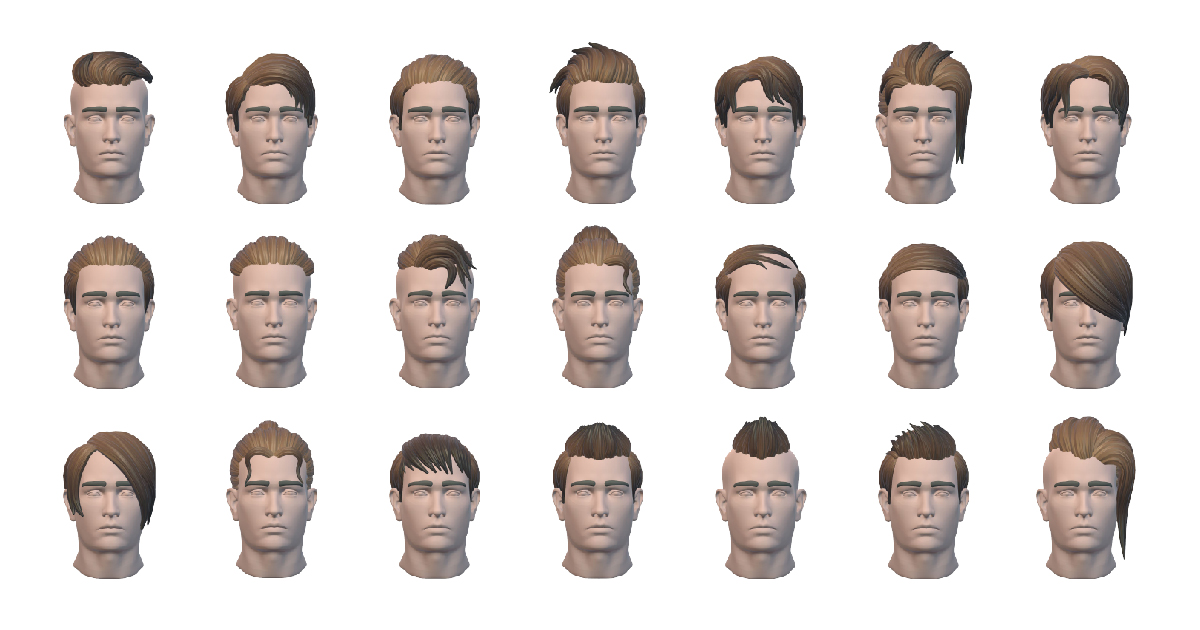 Man Hair Collection 01 | 3D Props | Unity Asset Store