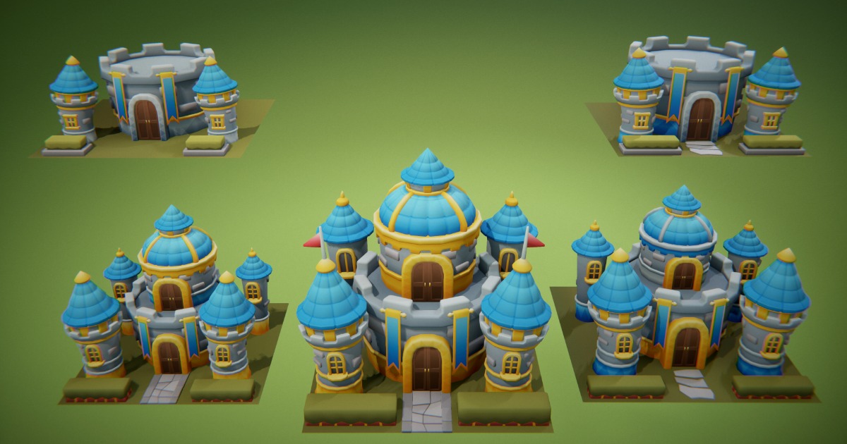 Castle Building Level Up - 5 Levels | 3D Props | Unity Asset Store