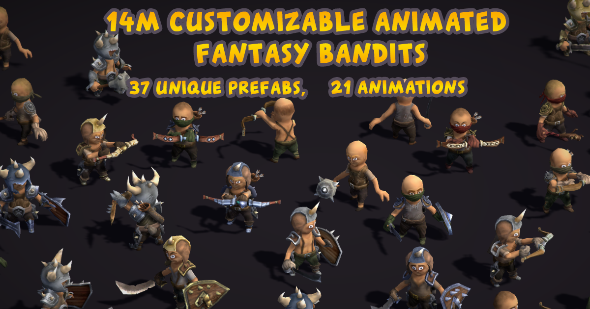 14M Animated, Low Poly, Fantasy Bandits | 3D Characters | Unity Asset Store