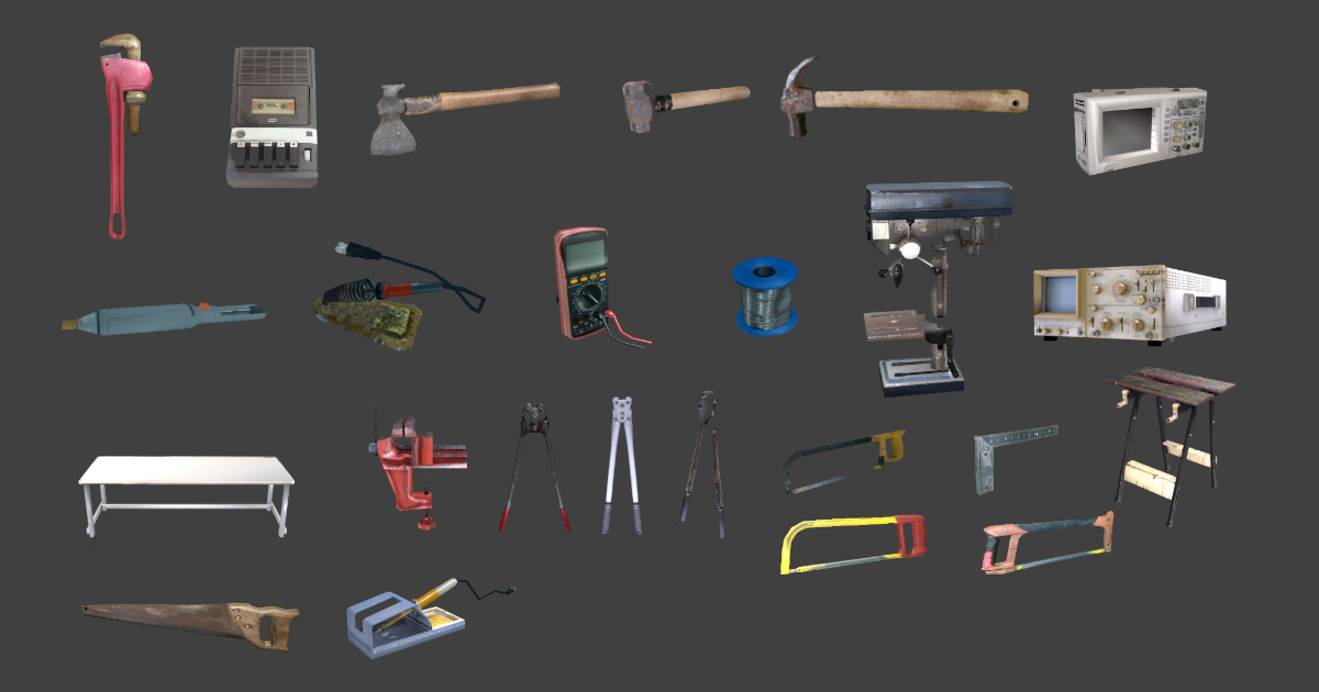 mechanical Electronics Tools | 3D Props | Unity Asset Store