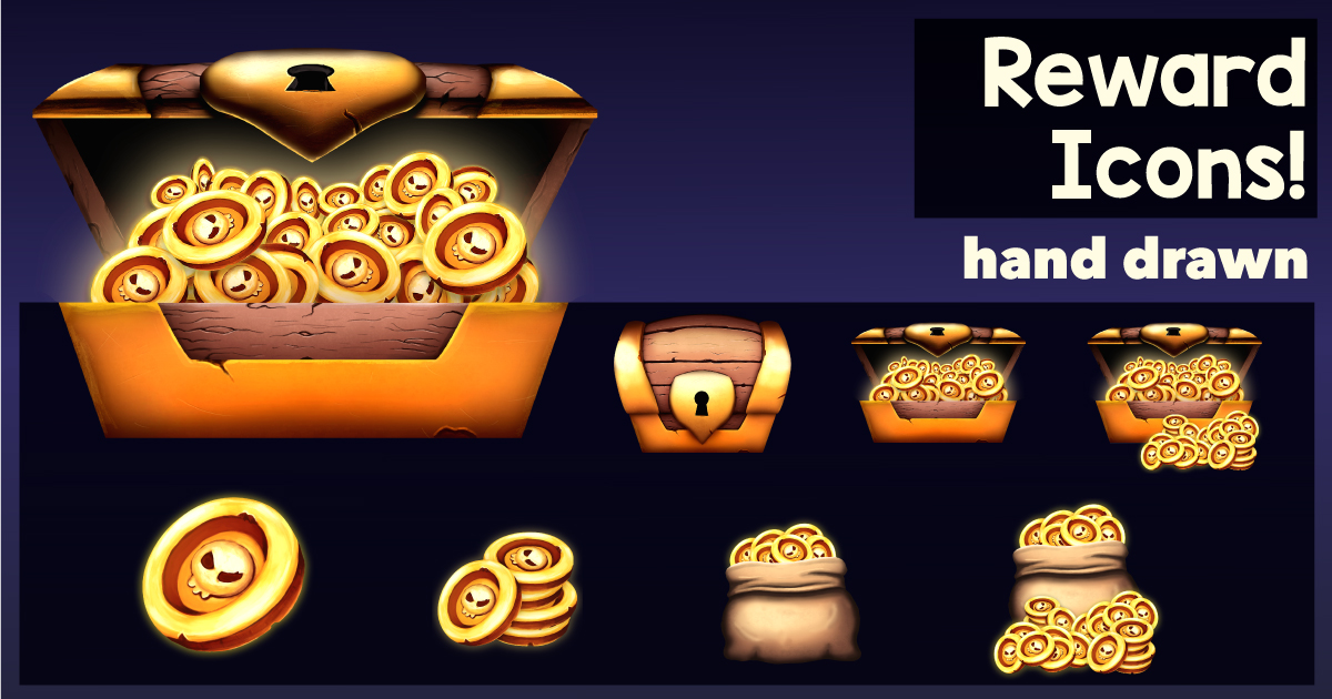 Reward & Treasure Icons | 2D Icons | Unity Asset Store